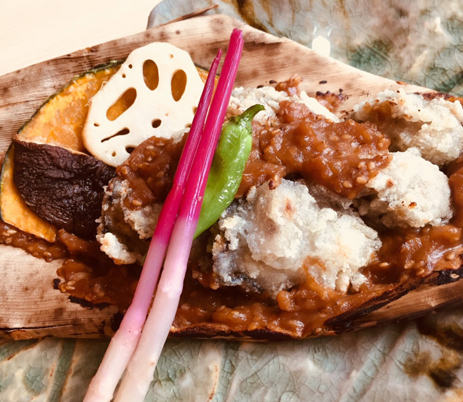 広島はしご牡蠣の｢牡蠣の竹皮味噌焼き｣メニュー | カンパイ!広島県 牡蠣ングダム